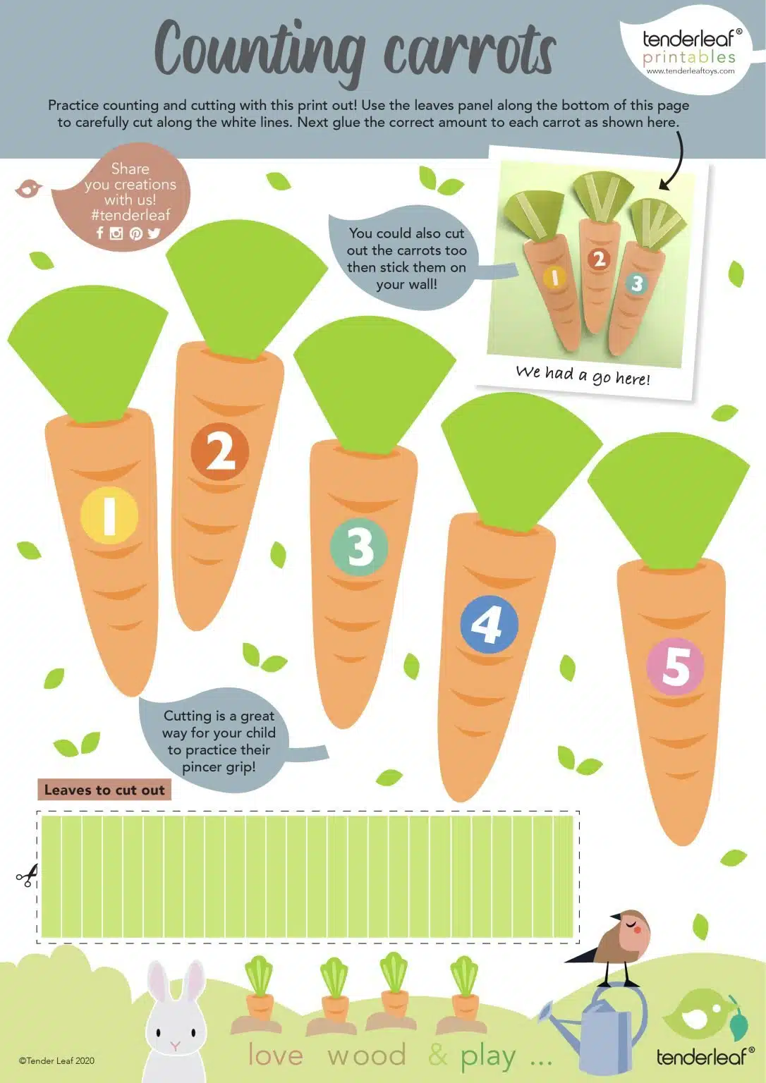 Counting Carrots Printable - Zanypig