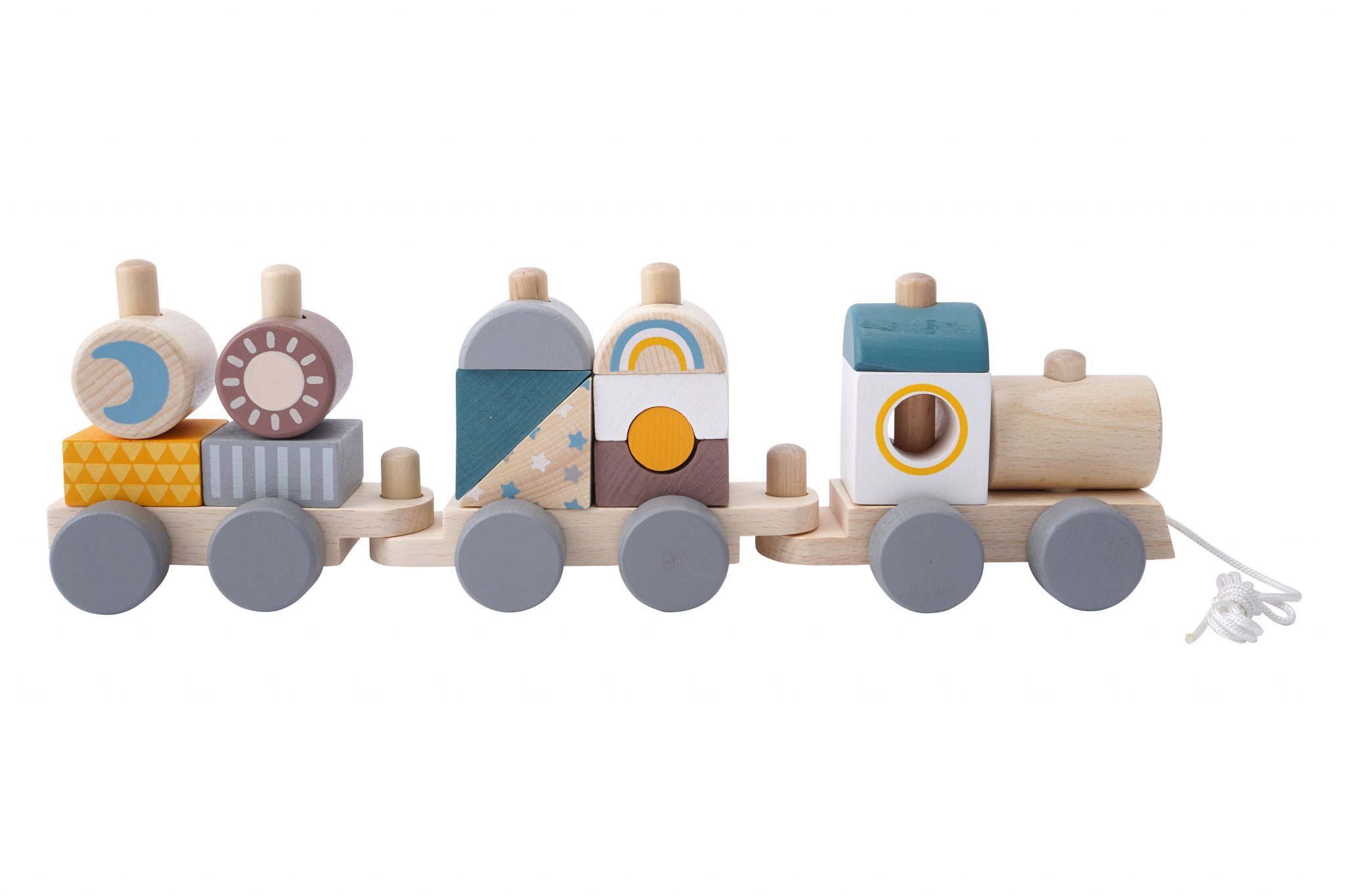 Little Tribe Stacking Train Play Set Wooden Train set for Toddlers-